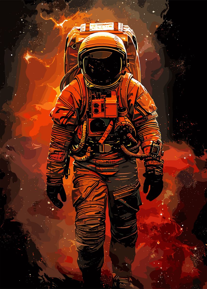 'Abstract Astronaut' Poster, picture, metal print, paint by Erick Sato ...