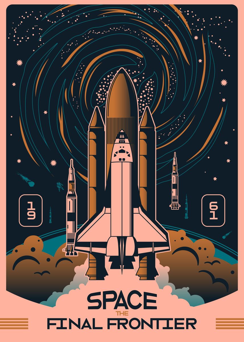 'Space Roket' Poster, picture, metal print, paint by benyok 86 | Displate