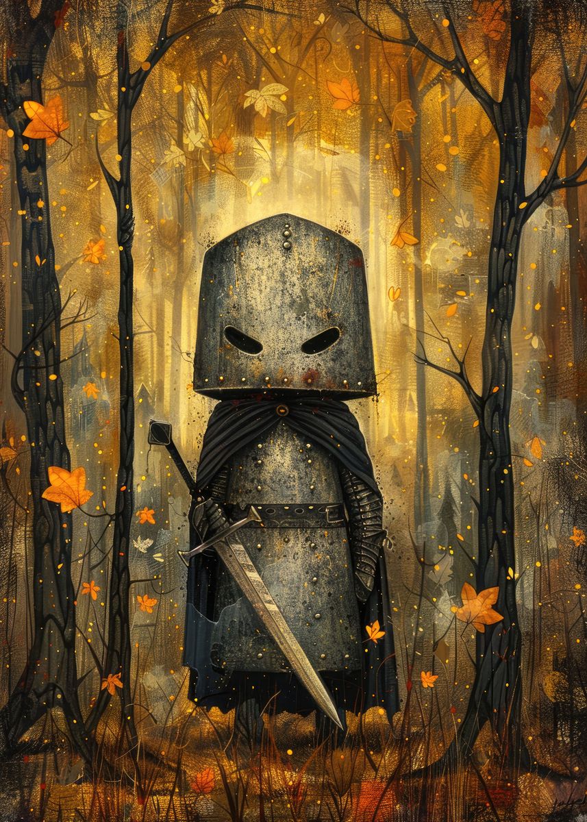 'Bucket Head Knight' Poster, picture, metal print, paint by Mezma and ...