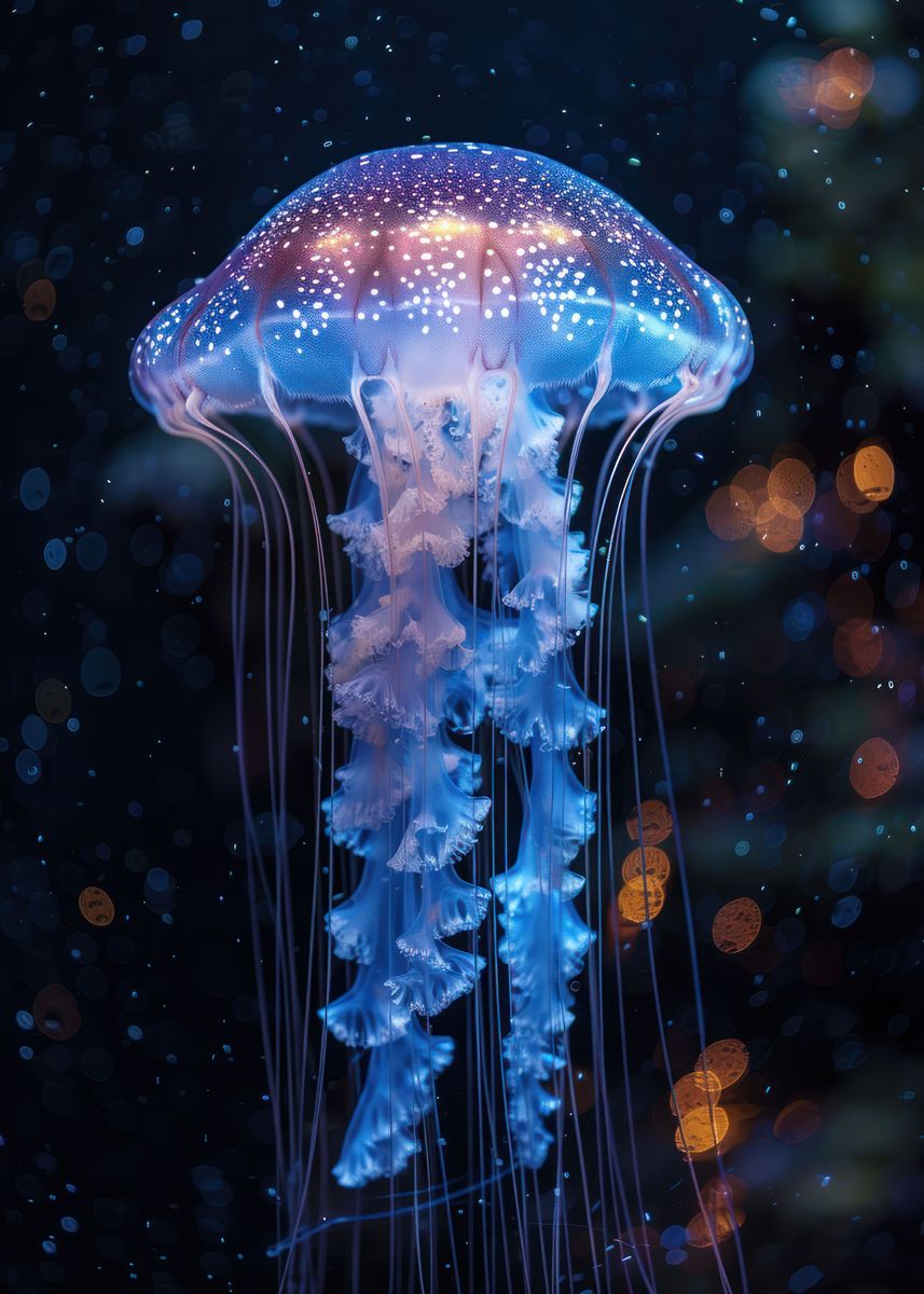 'Luminous Jellyfish Grace' Poster, picture, metal print, paint by ...