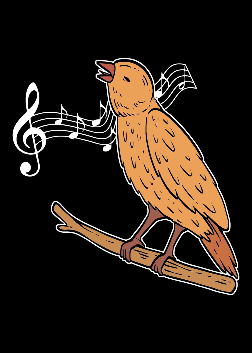 'Singing Bird Recording Art' Poster, picture, metal print, paint by ...