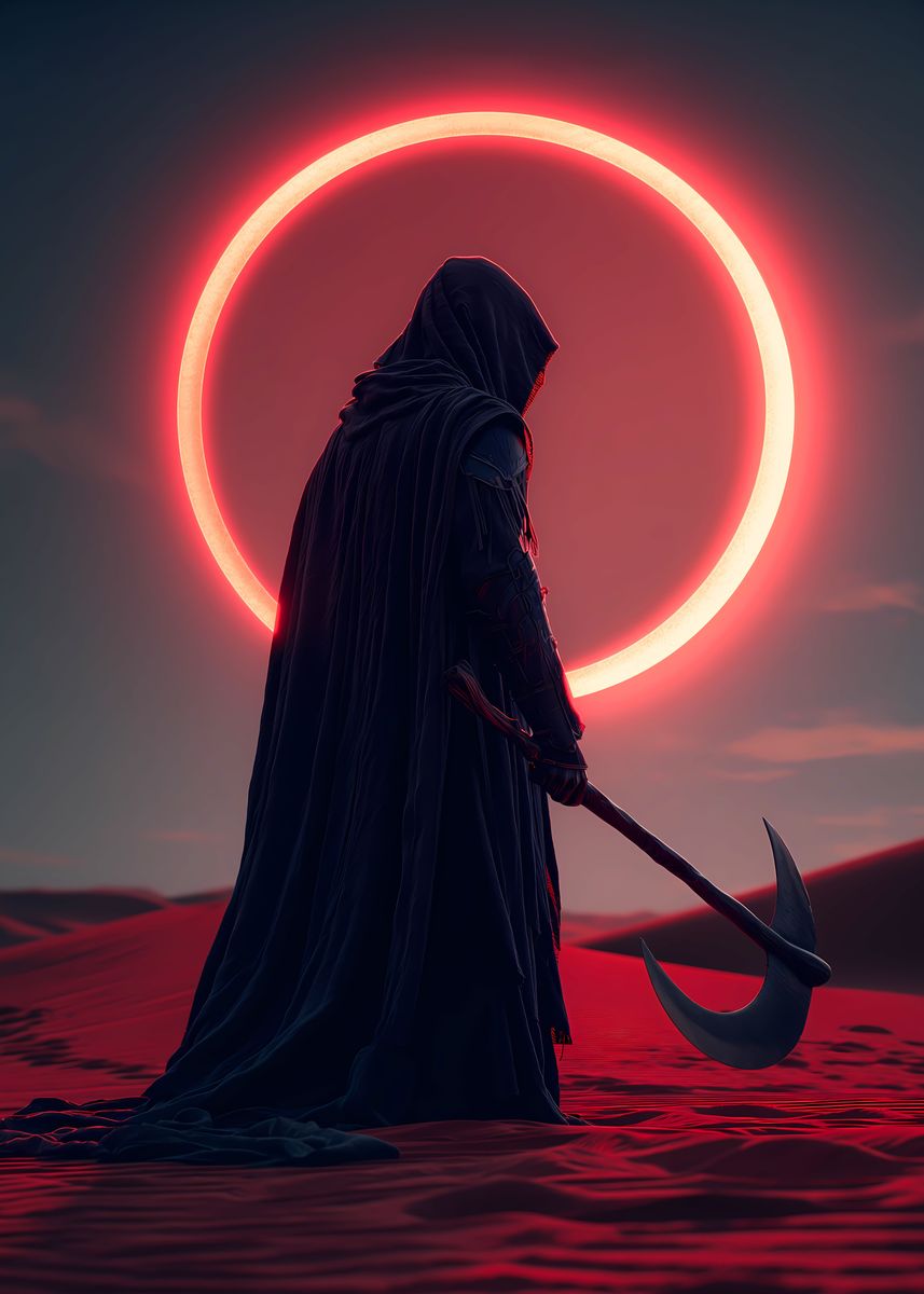 'Red Moon Reaper' Poster, picture, metal print, paint by Echelon IMG ...
