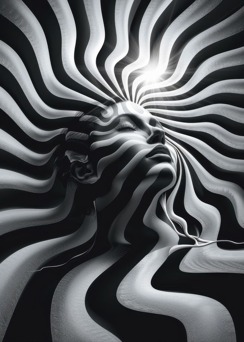 Waves Of Illusion Poster Picture Metal Print Paint By Kitty Bern