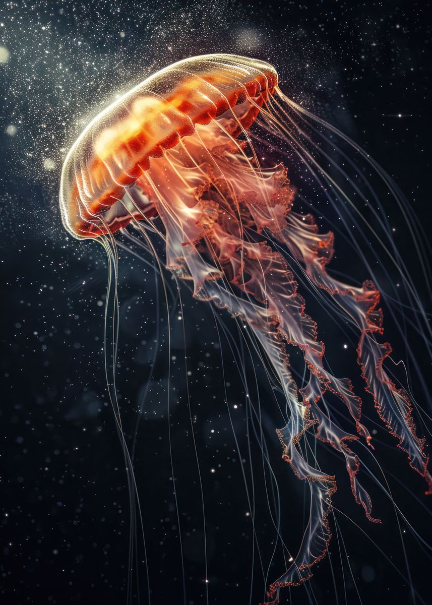 'Celestial Jellyfish' Poster, picture, metal print, paint by ...