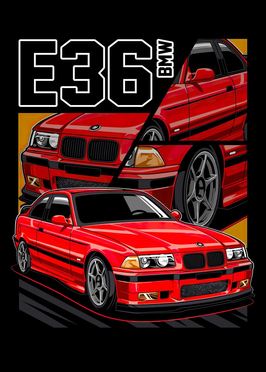 'Classic Car E36' Poster, picture, metal print, paint by SirHerald ...