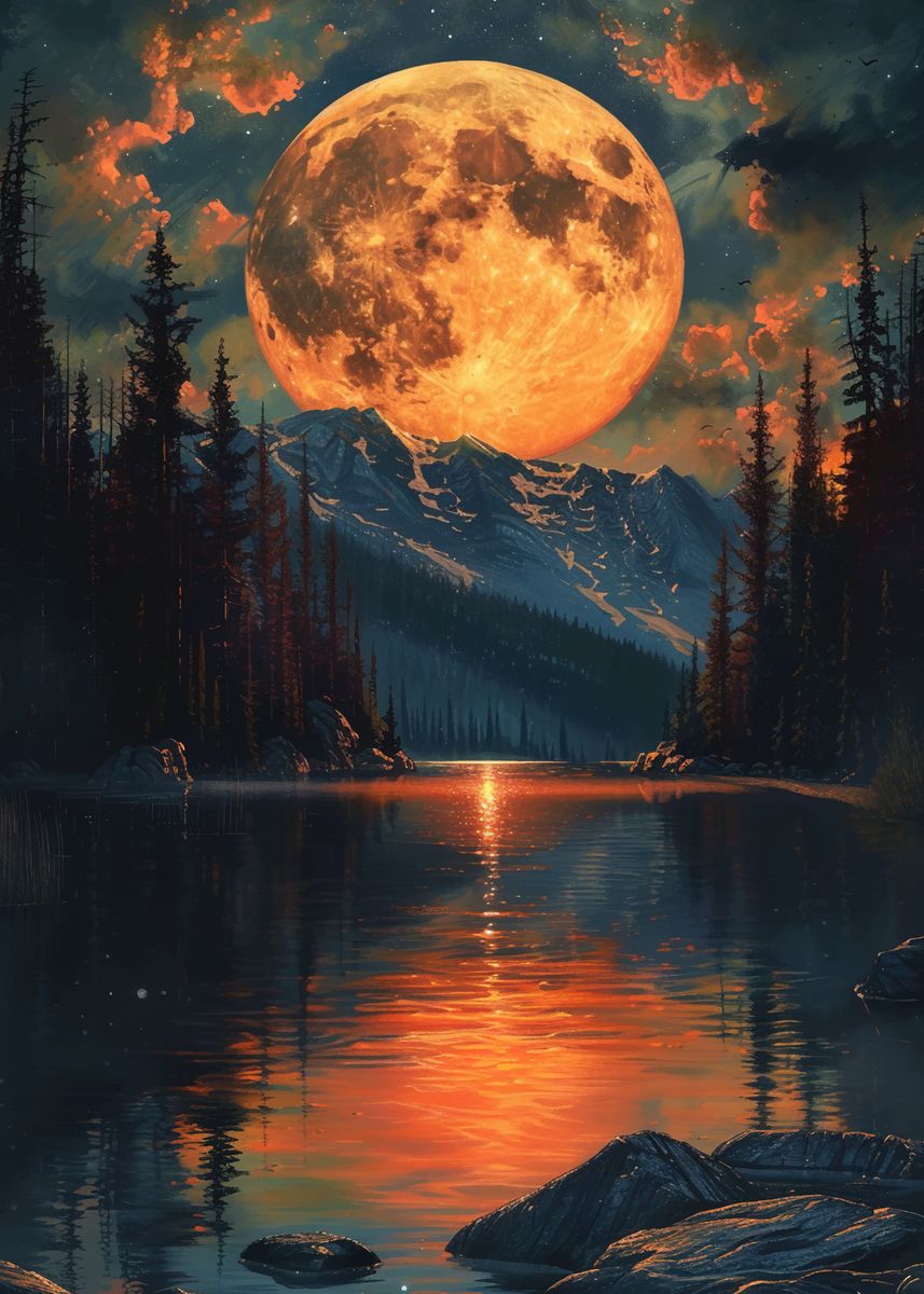 'Mountain Sunset' Poster, picture, metal print, paint by MICHELLE ...