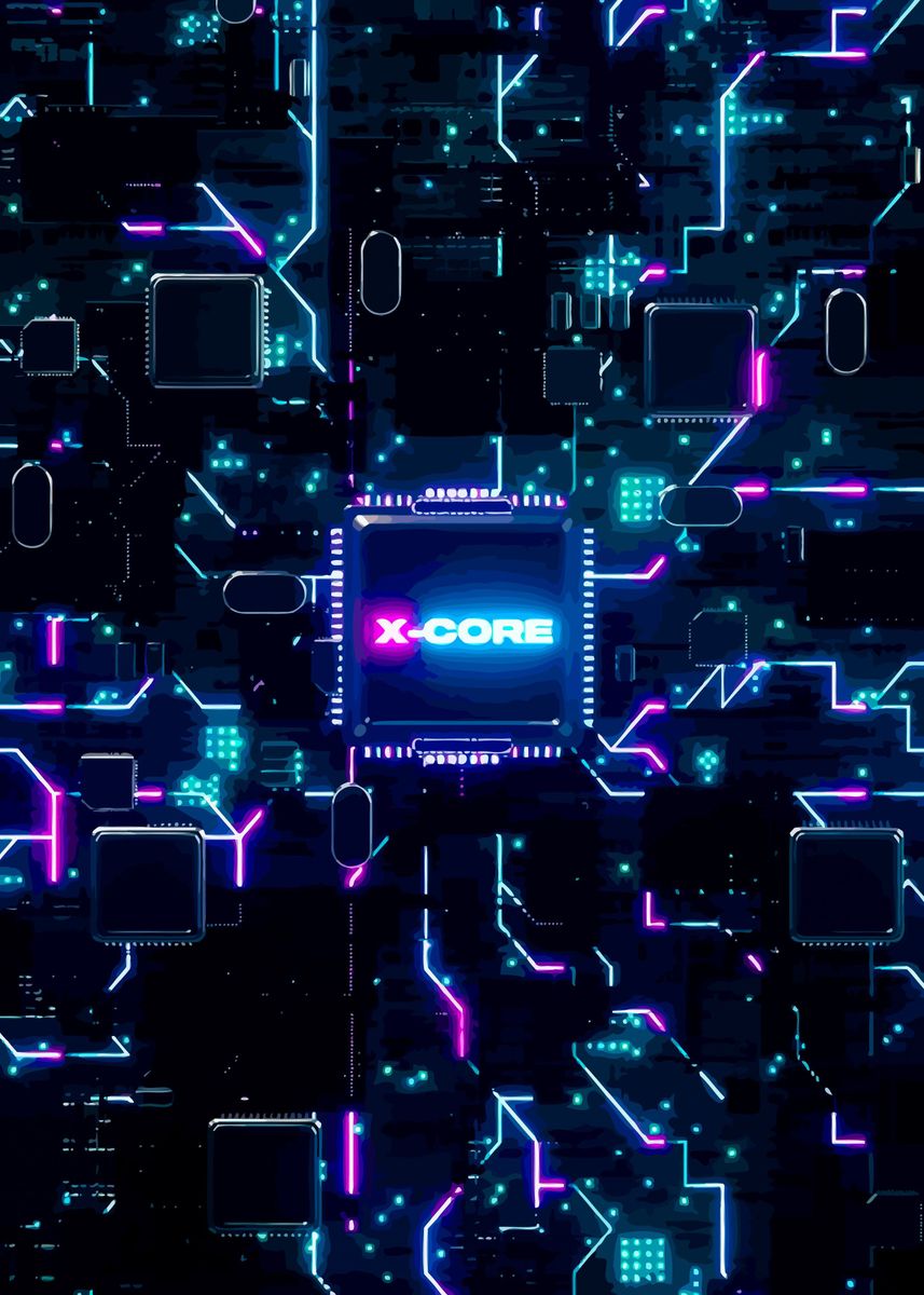 'Processor' Poster, picture, metal print, paint by Fudin Alfana | Displate