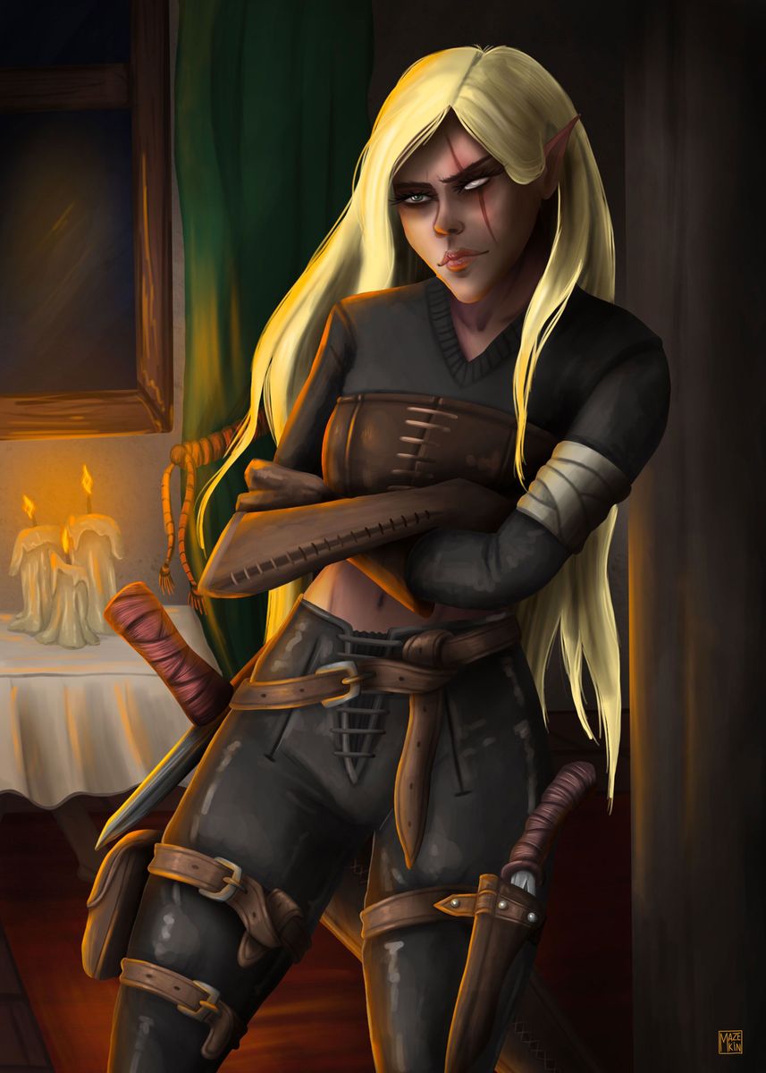 'Fae Assassin' Poster, picture, metal print, paint by Mazekin | Displate