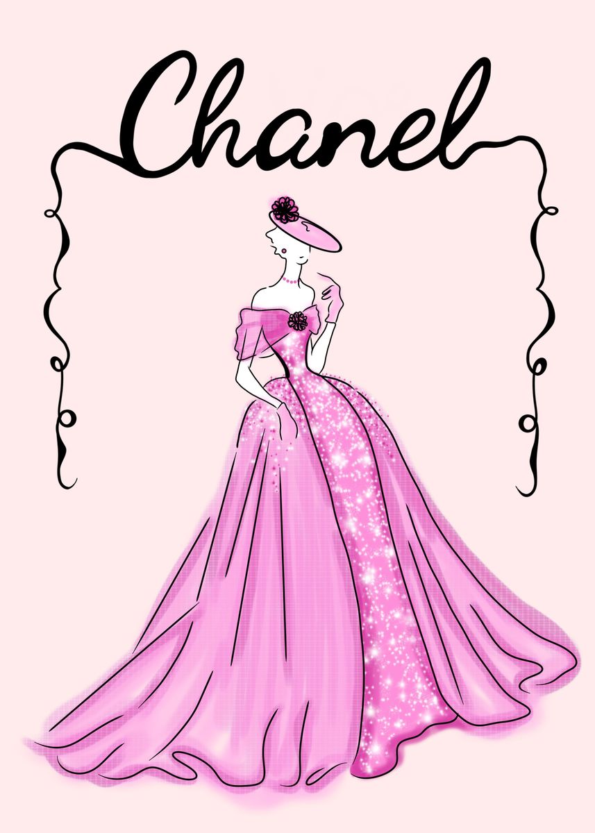 'Lady Chanel ' Poster, picture, metal print, paint by Anam Hanif Studio ...