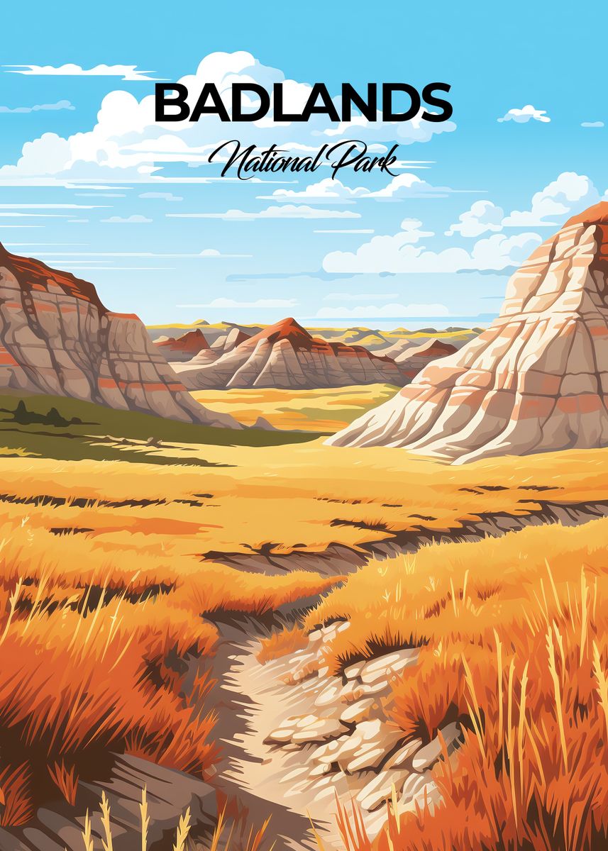 'Badlands National Park' Poster, picture, metal print, paint by ...