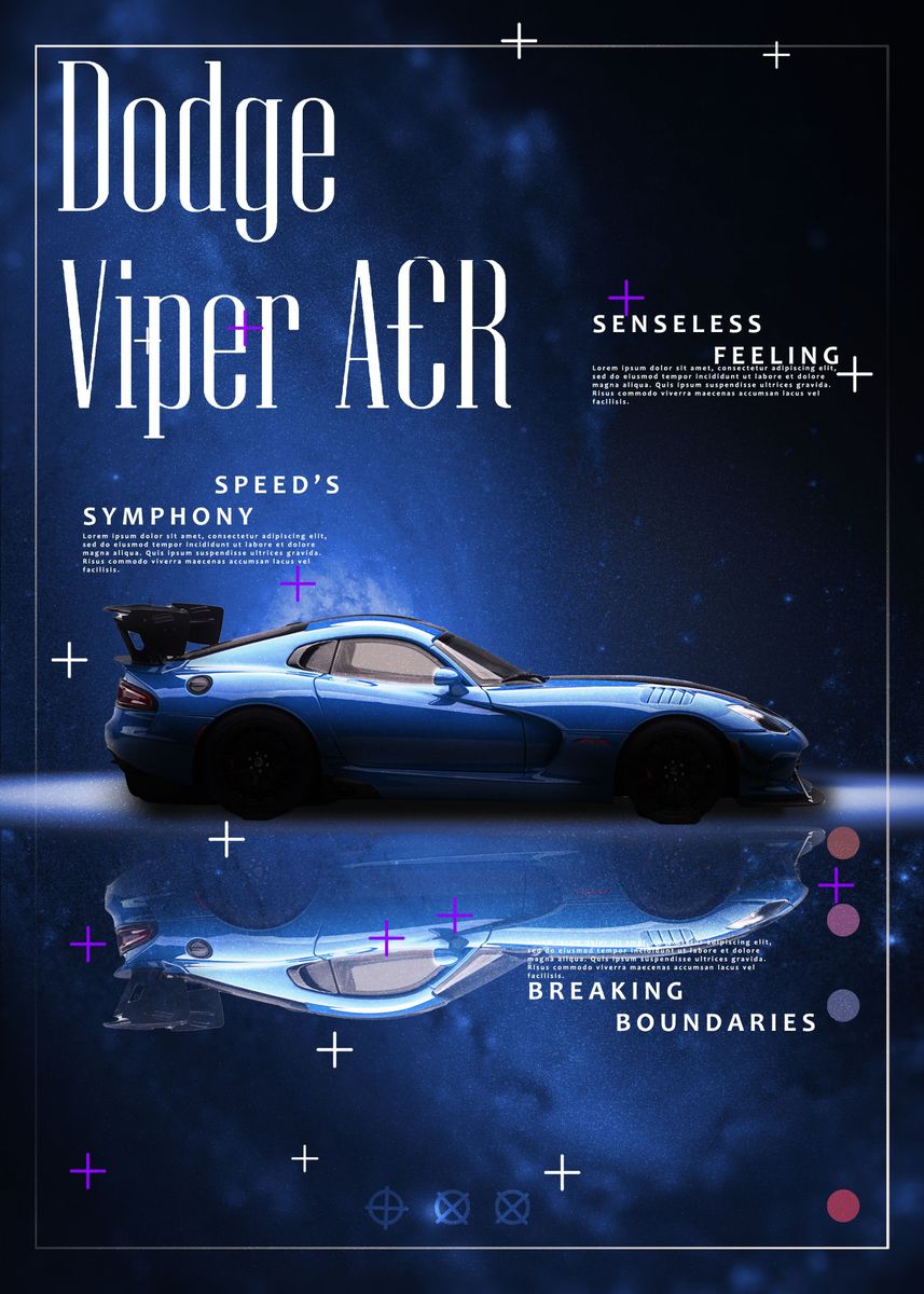'Dodge Viper ACR Race Car' Poster, picture, metal print, paint by ...