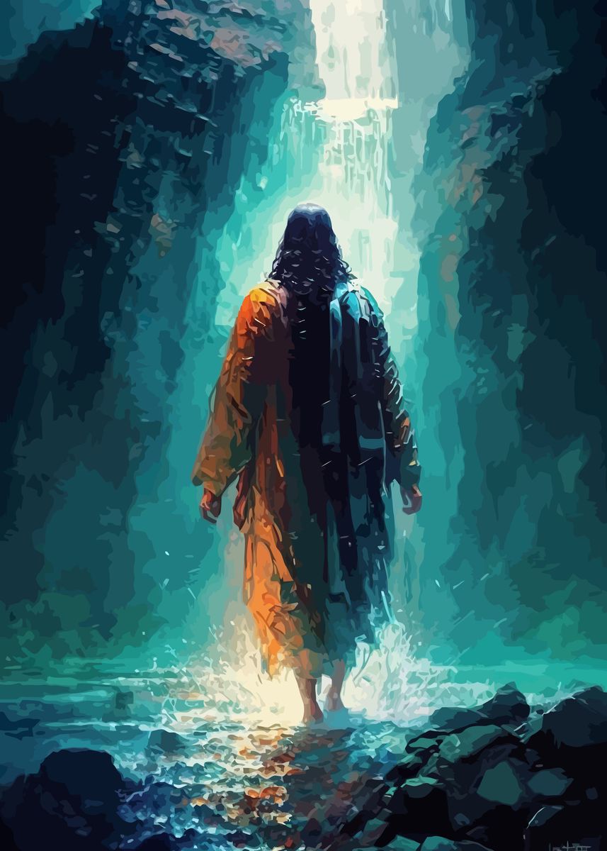 'Jesus in nature' Poster, picture, metal print, paint by Obie Jacobi ...