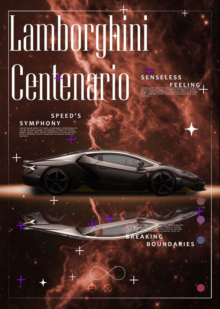 'Lamborghini Centenario Car' Poster, picture, metal print, paint by ...