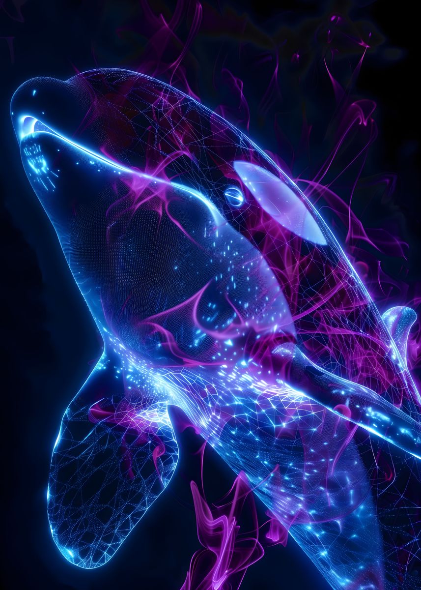 'Luminescent Orca' Poster, picture, metal print, paint by Dennex ...