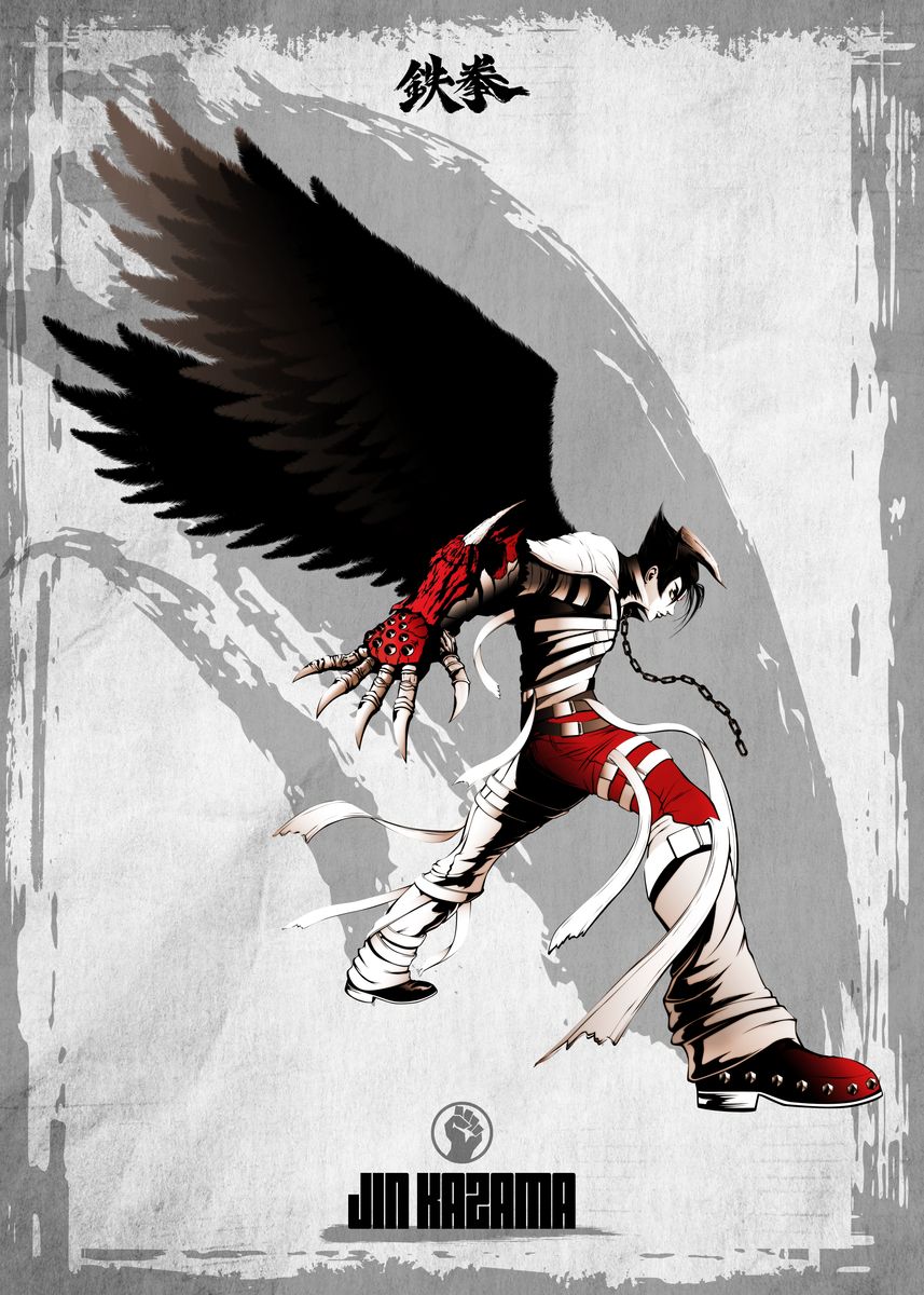 'Devil Jin' Poster, picture, metal print, paint by TEKKEN | Displate