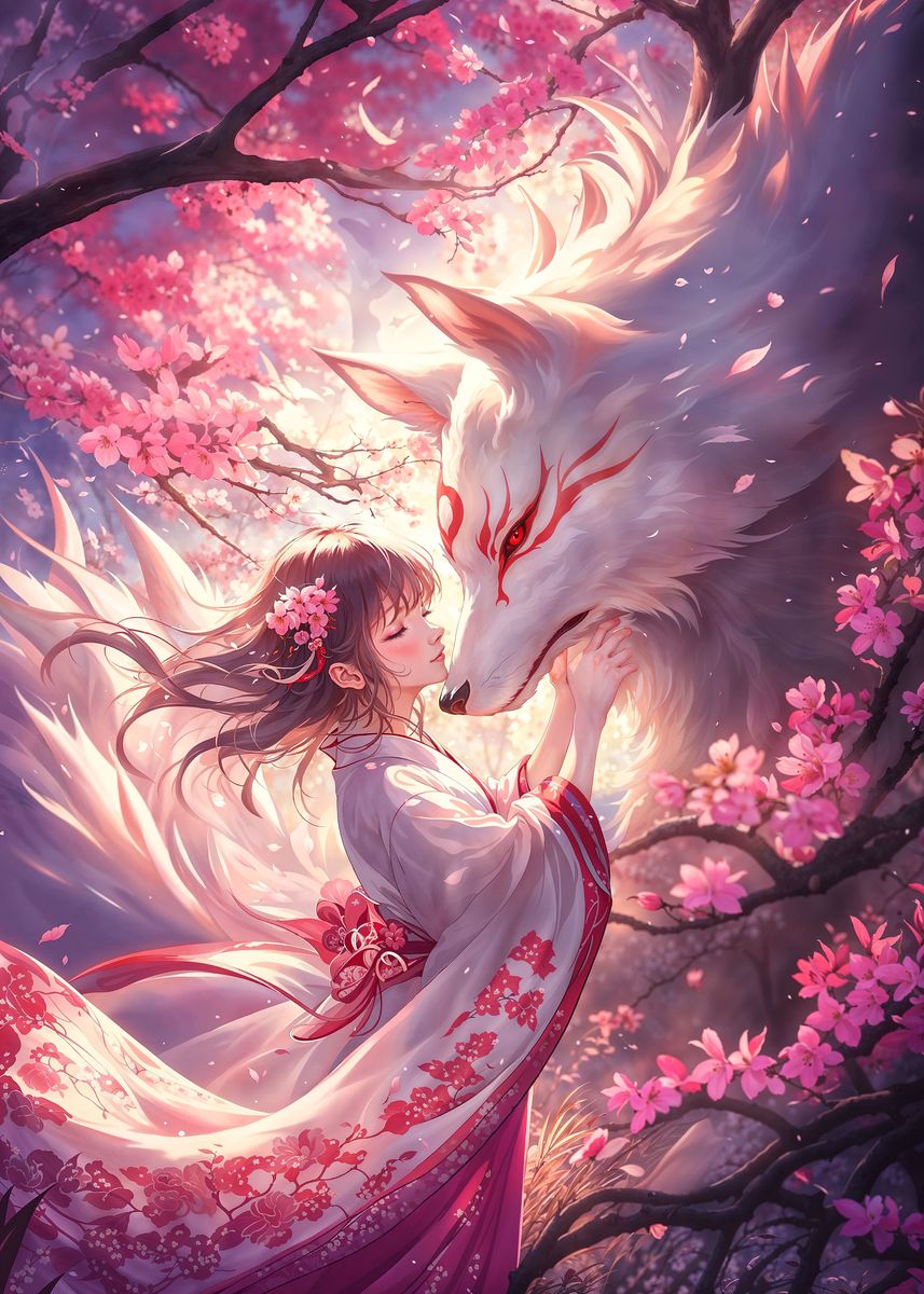 'kitsune ethereal Bond' Poster, picture, metal print, paint by Adel S ...