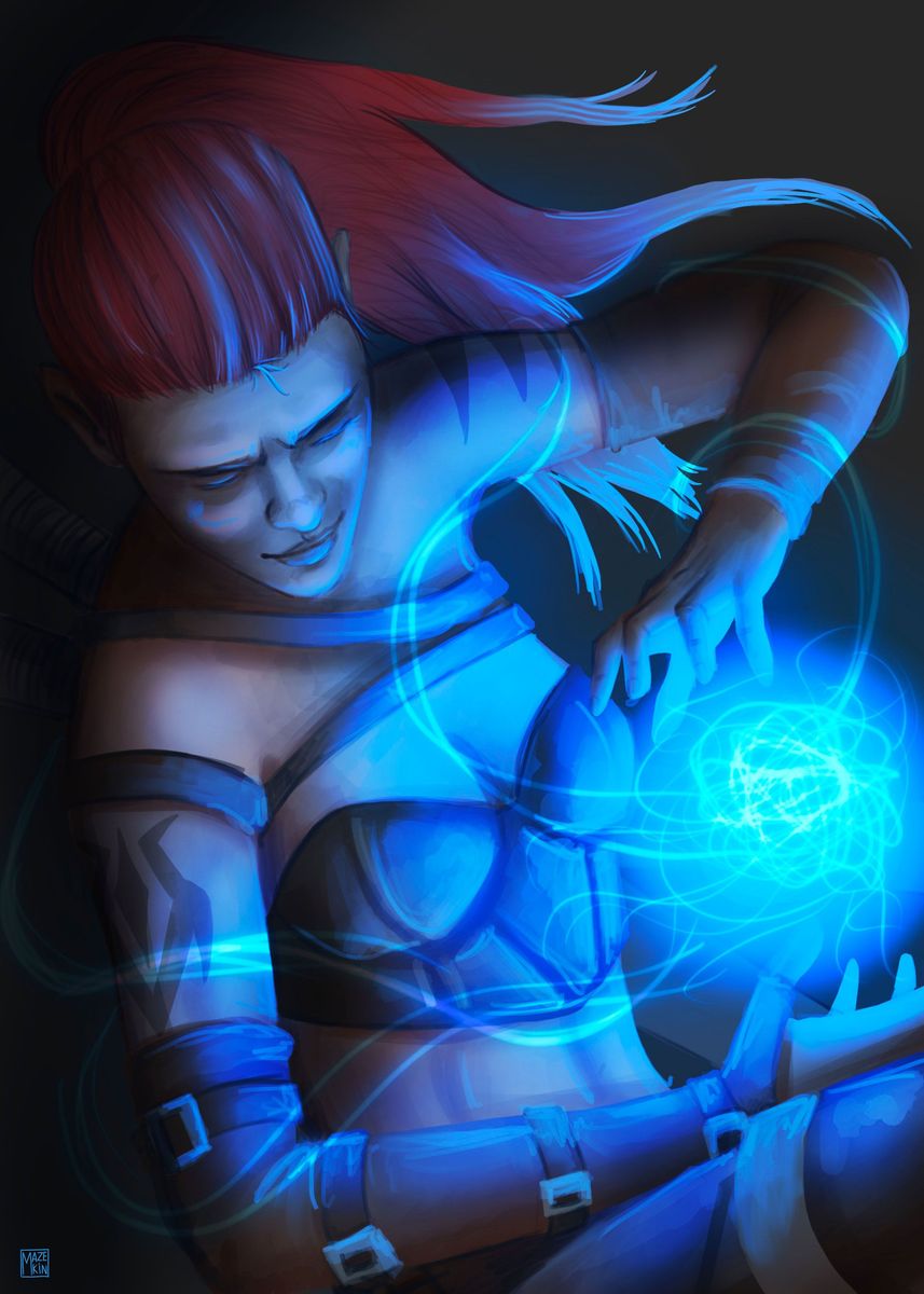 'Blue Spells' Poster, picture, metal print, paint by Mazekin | Displate