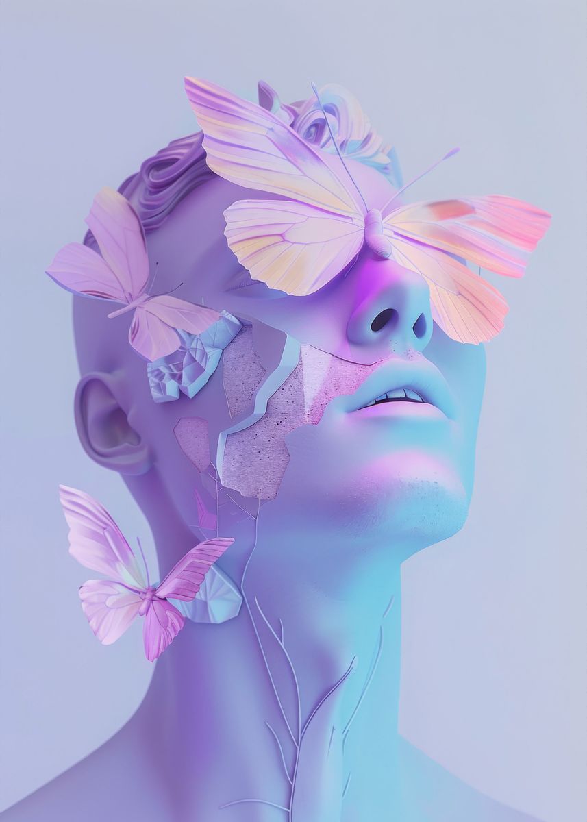 'Butterfly Human' Poster, picture, metal print, paint by Oliver Qo ...