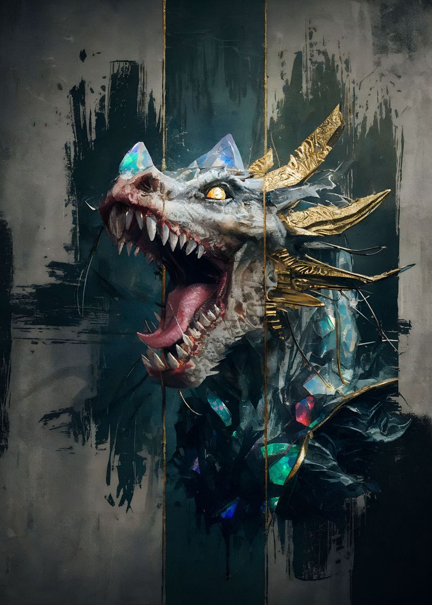 'Dead Dragon' Poster, picture, metal print, paint by Lukasz Kobylka ...