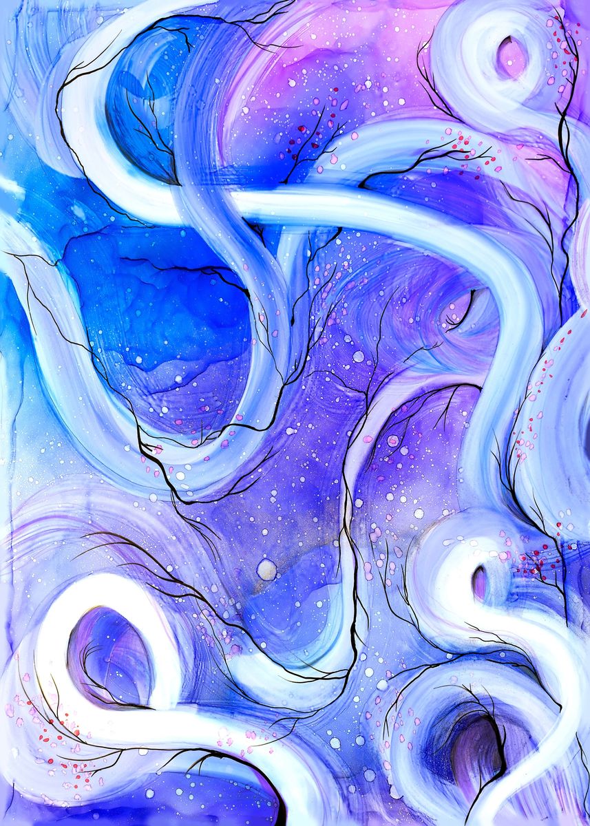 'River of Fate' Poster, picture, metal print, paint by Olga Rogovets ...