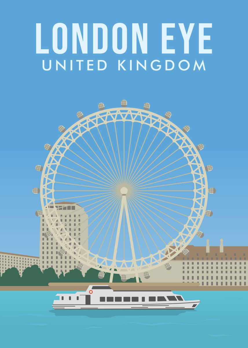 'london eye united kingdom' Poster, picture, metal print, paint by ...