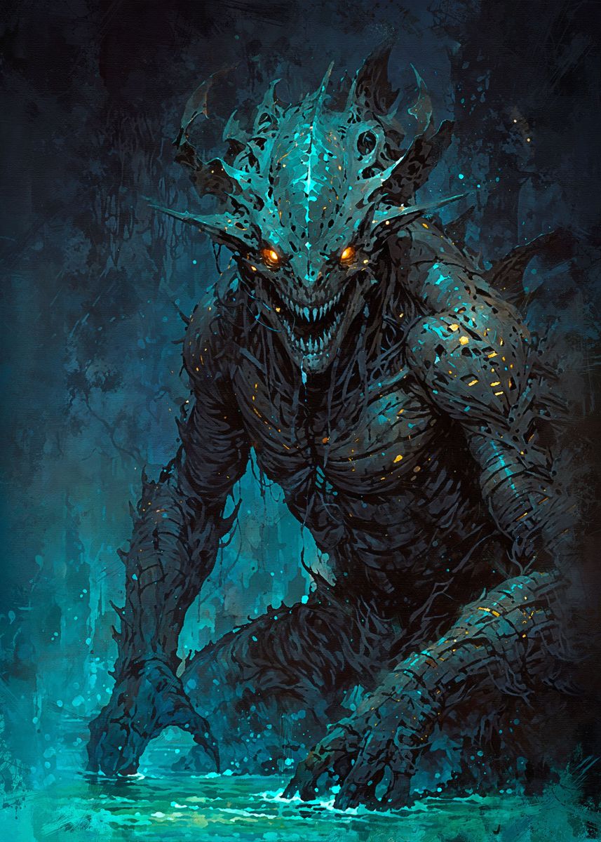 'Neon Leviathan' Poster, picture, metal print, paint by FlyingBlade ...