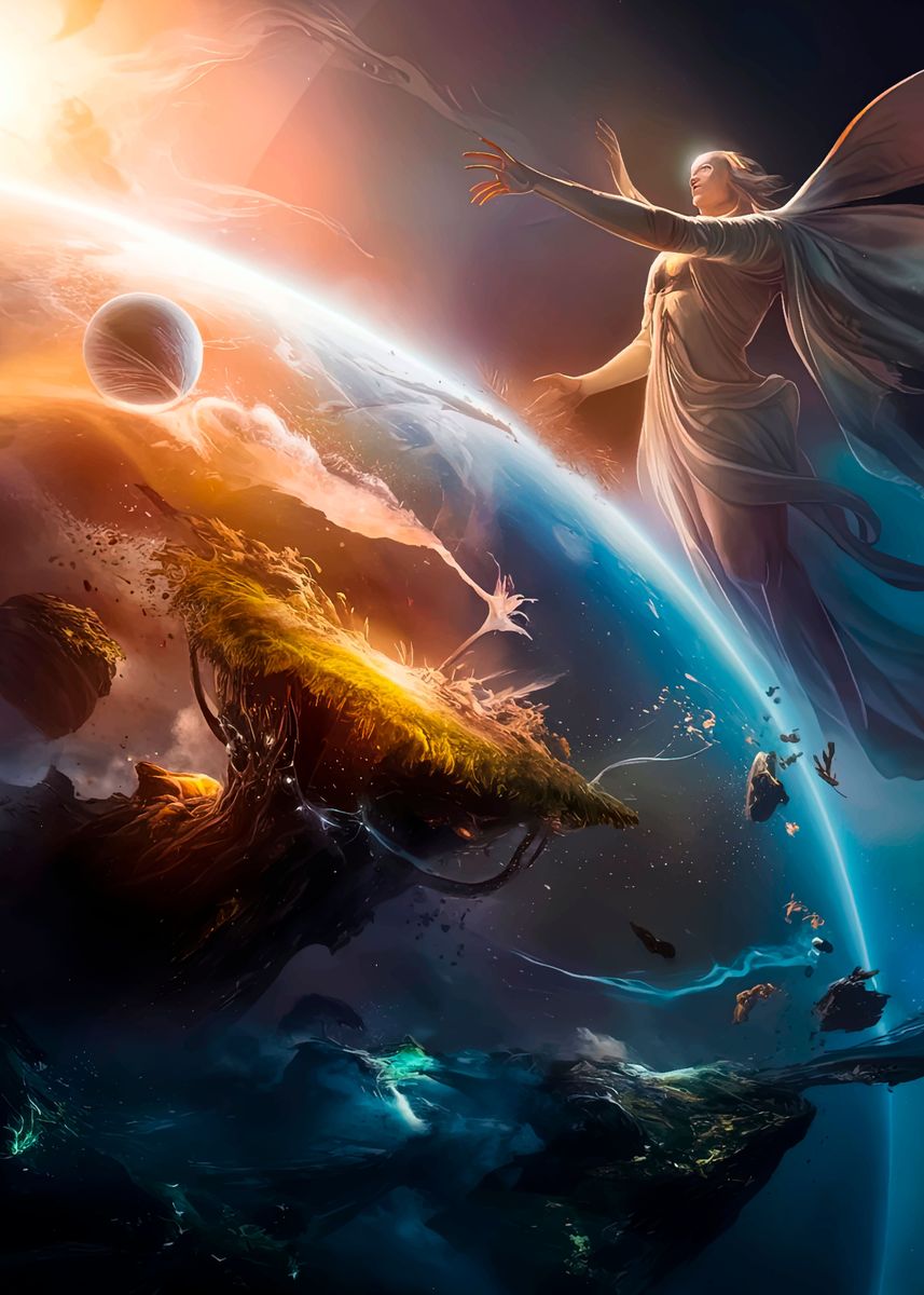 'Cosmic Protector' Poster, picture, metal print, paint by James Garcia | Displate