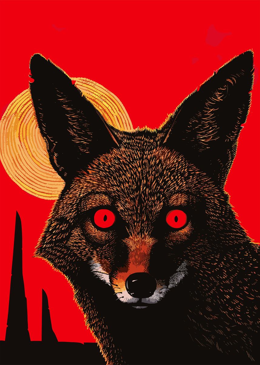 'Horror Fox' Poster, picture, metal print, paint by Lucky Star | Displate