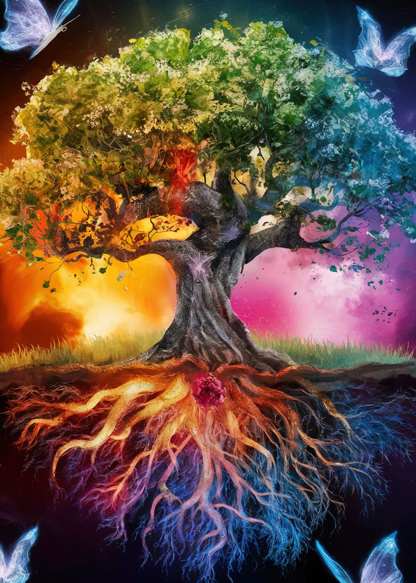 'Magical tree' Poster, picture, metal print, paint by Ardyce Behn | Displate