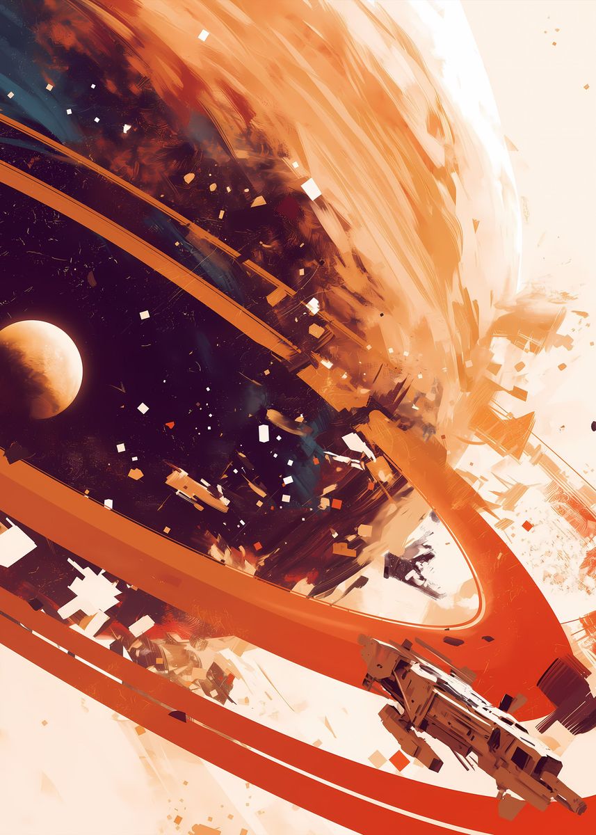 'abstract space' Poster, picture, metal print, paint by SACSAFON ...