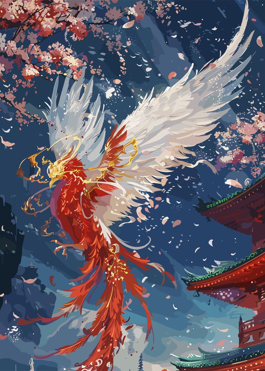 'Japanese Phoenix' Poster, picture, metal print, paint by Erick Sato ...