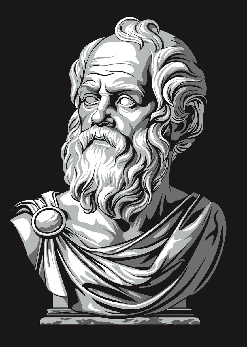 'Socrates Philosopher Bust' Poster, picture, metal print, paint by Mesh ...