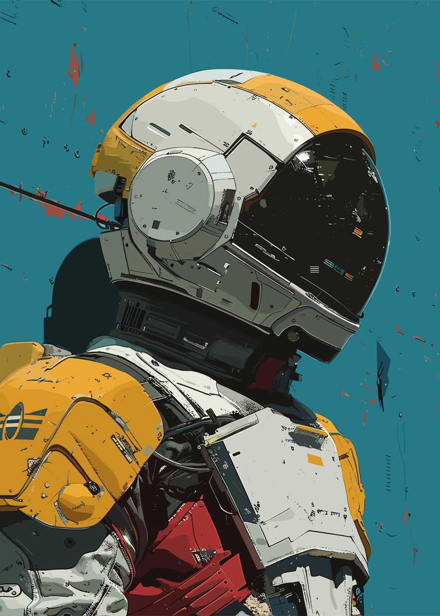 'Astronaut Helmet Robot' Poster, picture, metal print, paint by Erick ...