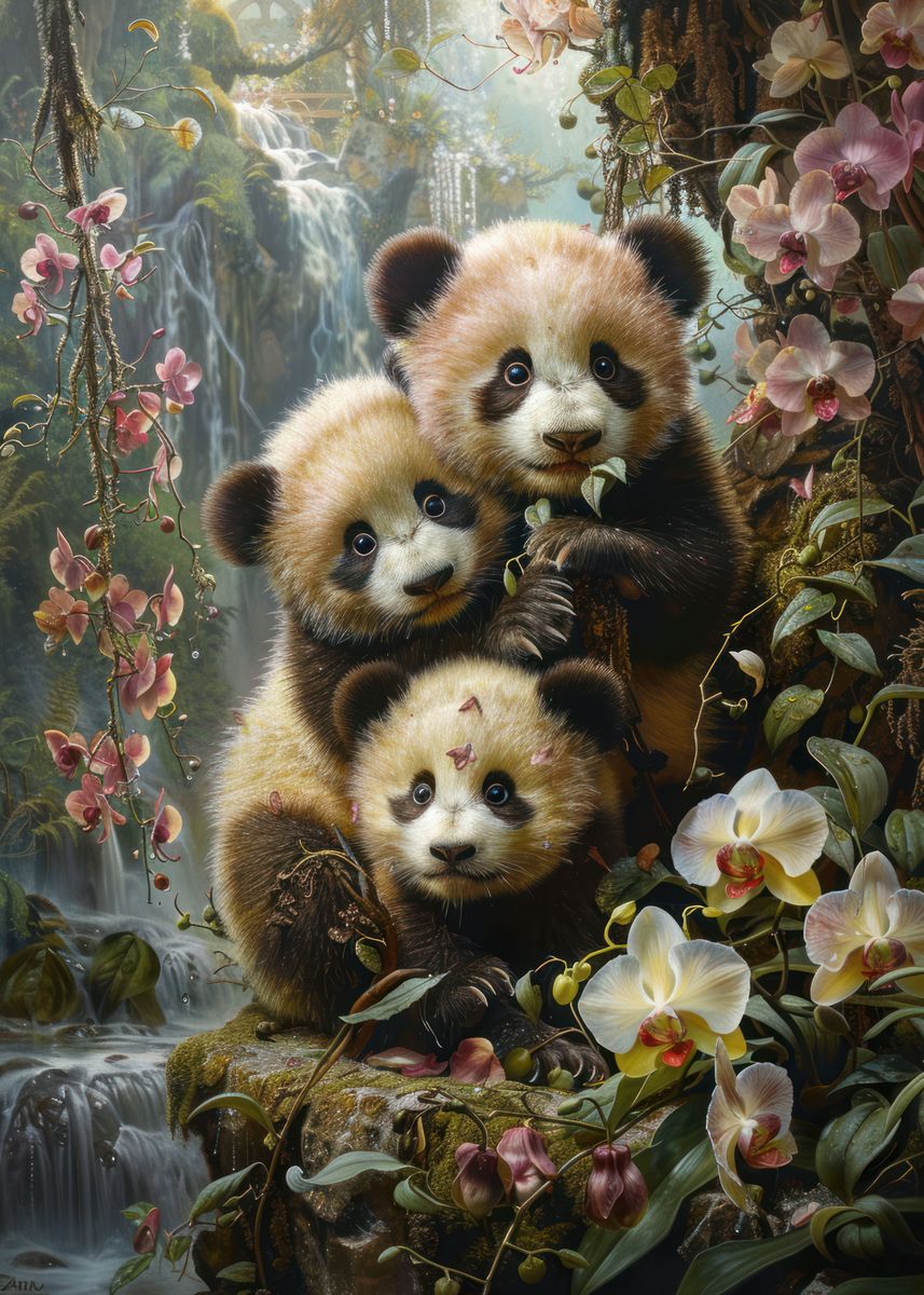 'Panda Paradise' Poster, picture, metal print, paint by jodotodesign ...