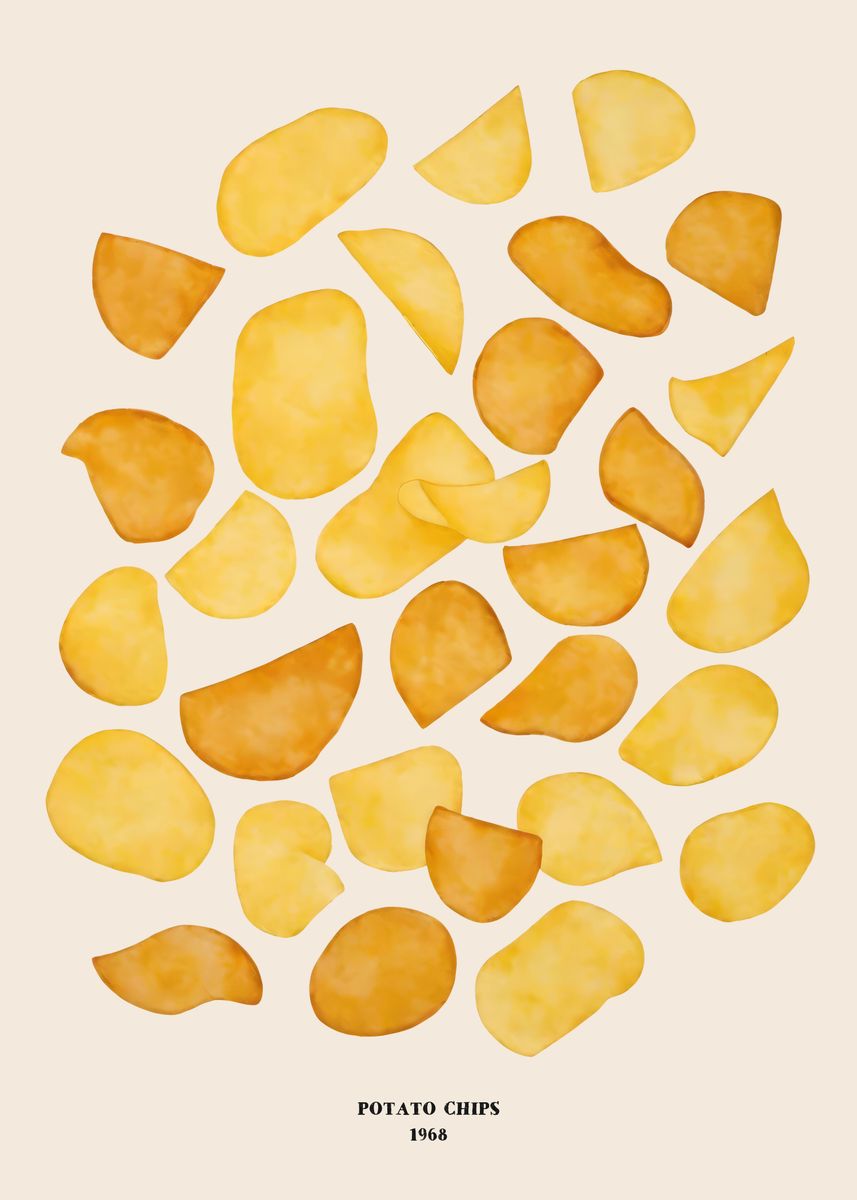 '1968 Potato Chips Poster' Poster, picture, metal print, paint by ...