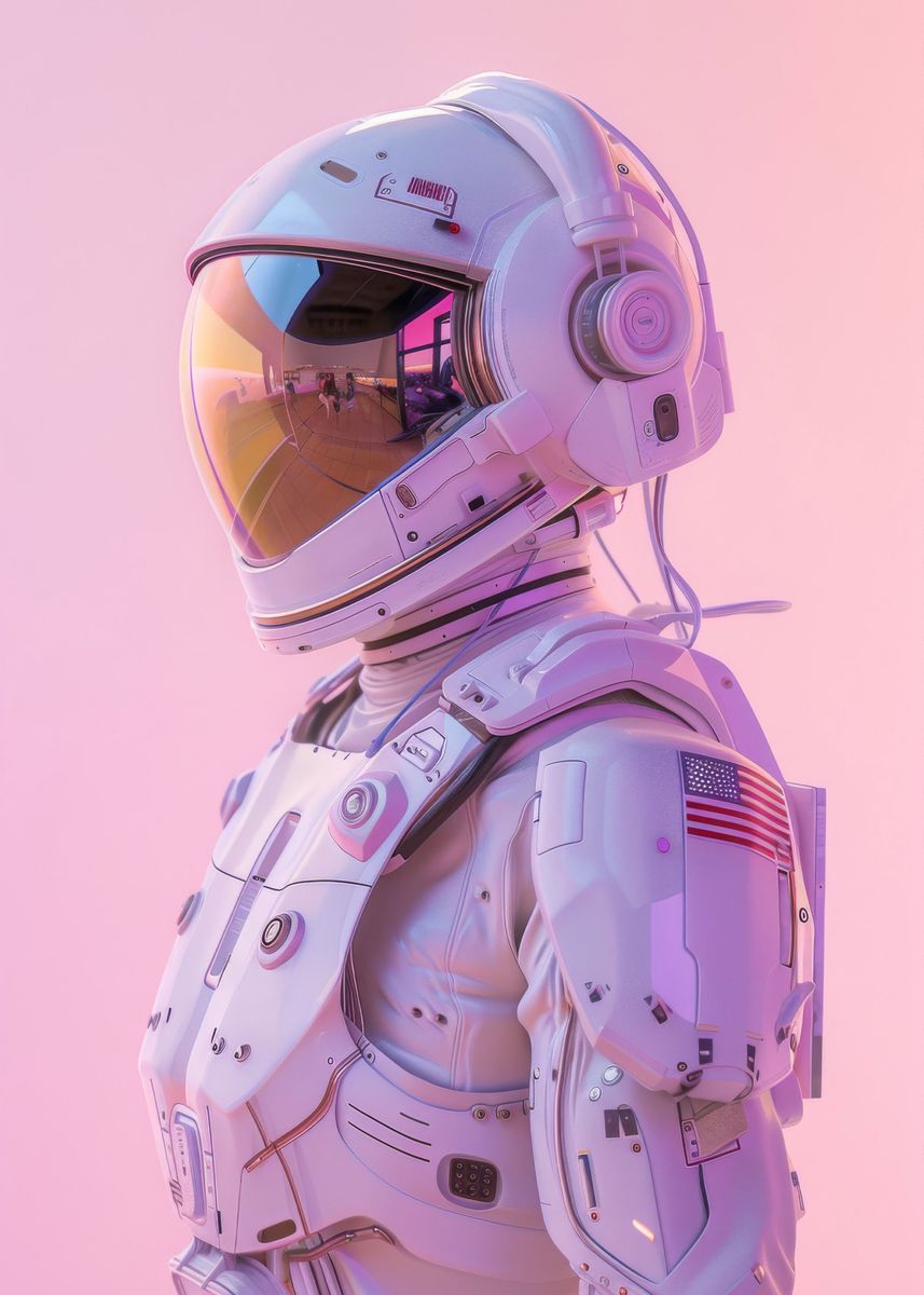 'Pink Astronaut' Poster, picture, metal print, paint by Oliver Qo ...