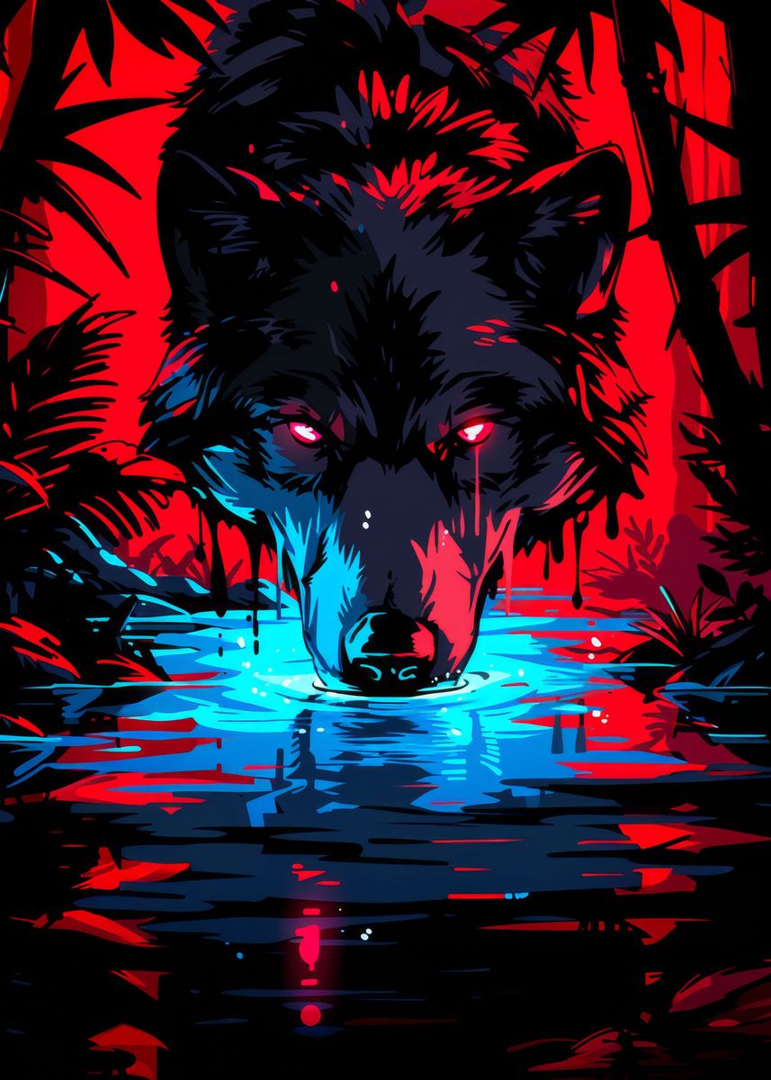 'Nightshade Wolf' Poster, picture, metal print, paint by Michael ...