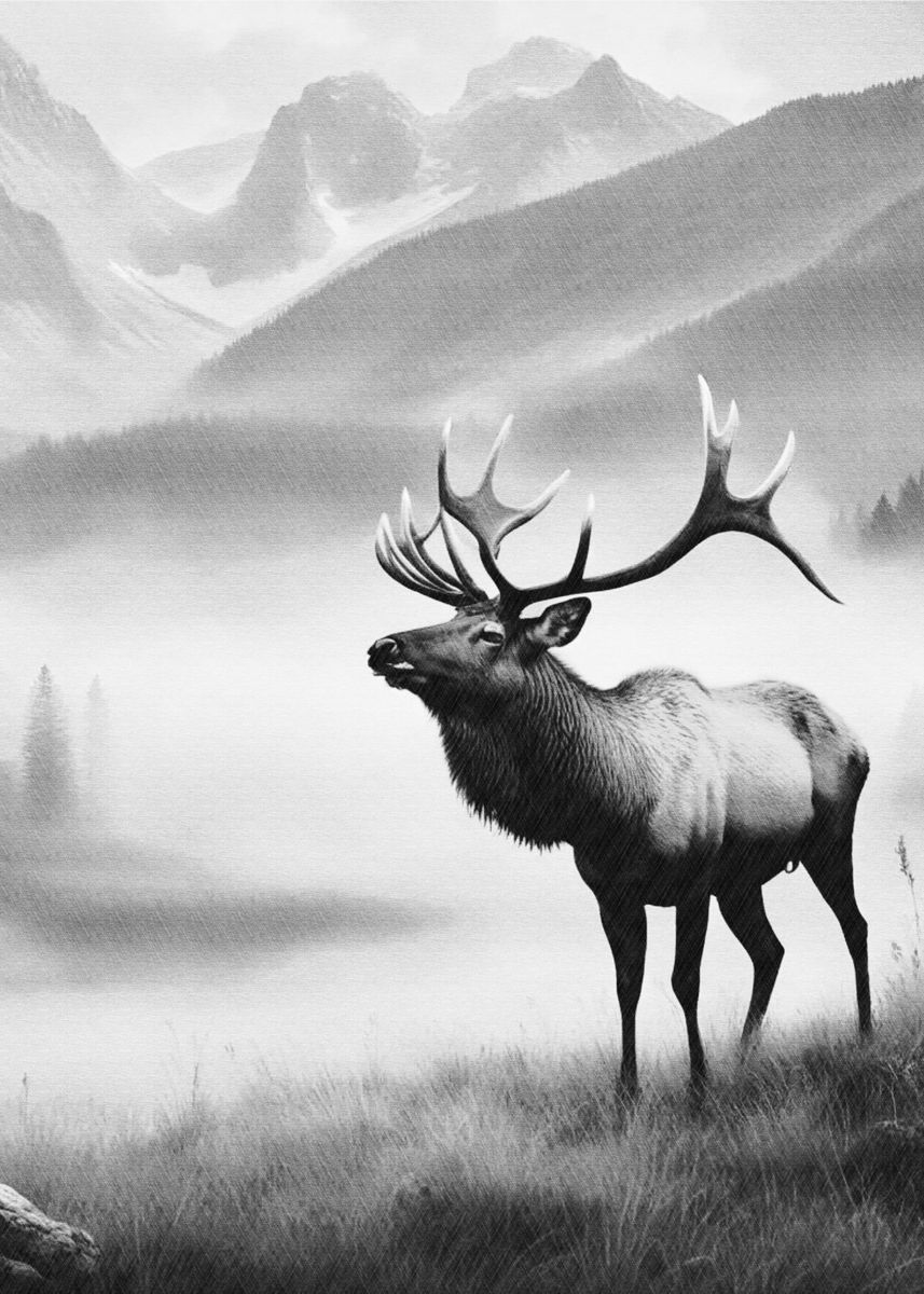 'Moose' Poster, picture, metal print, paint by ipart id | Displate