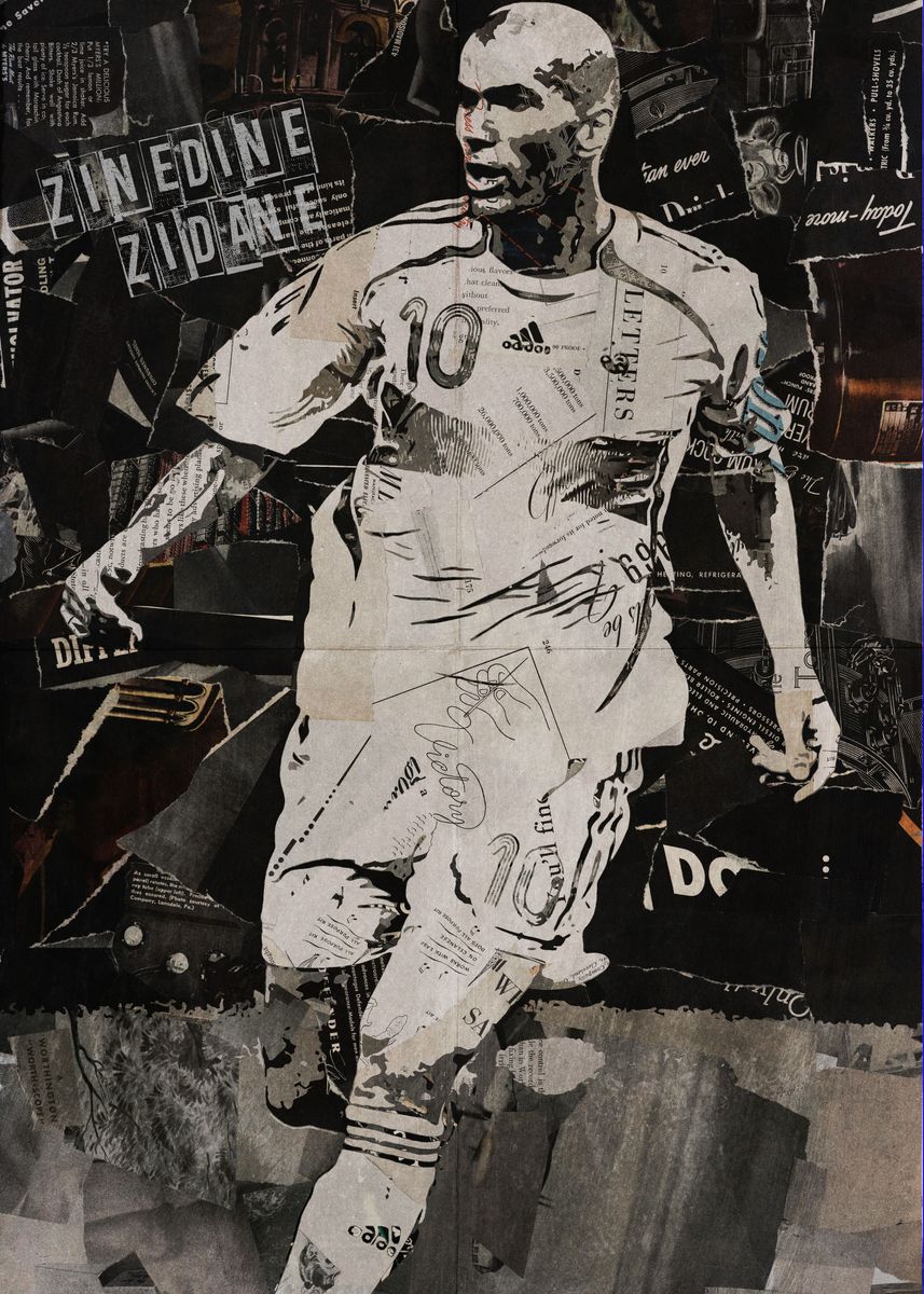 'Collage Zidane' Poster, picture, metal print, paint by moose | Displate