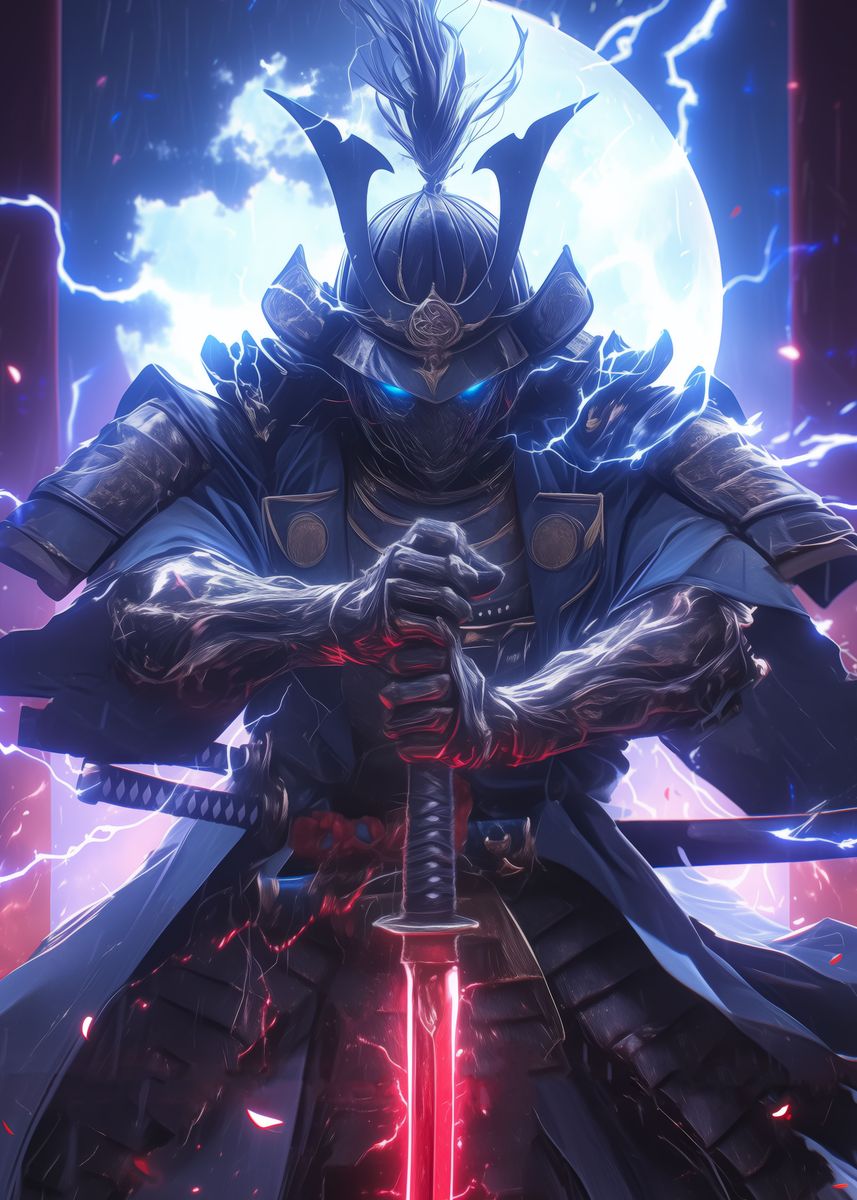 'Japanese samurai anime' Poster, picture, metal print, paint by Aryan ...