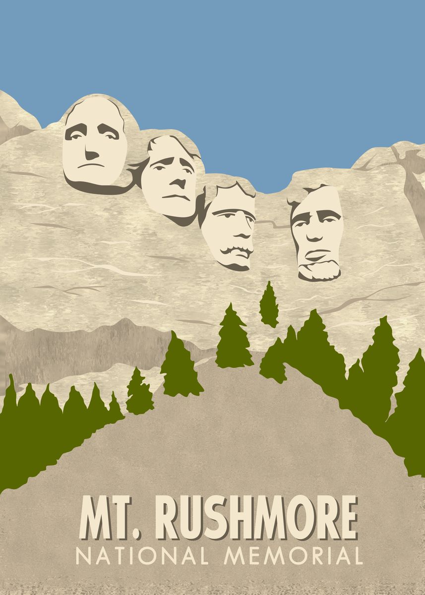 'Mount Rushmore memorial' Poster, picture, metal print, paint by ...