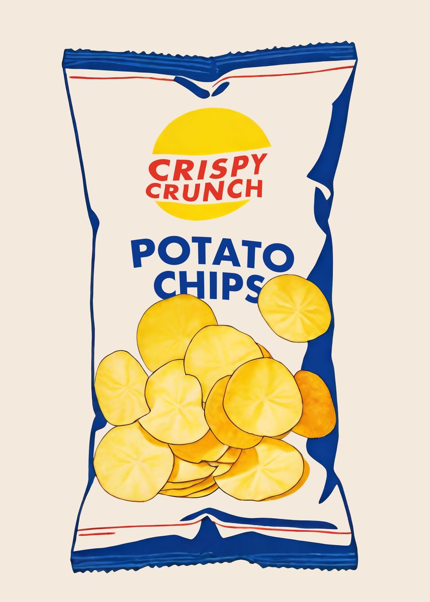 'Pop Art Chips Poster' Poster, picture, metal print, paint by ...