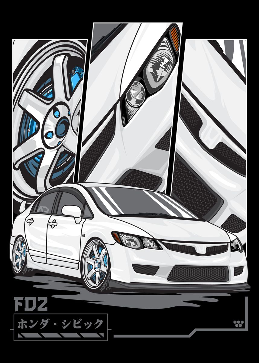 'Type R FD2' Poster, picture, metal print, paint by Alfian Dwi | Displate