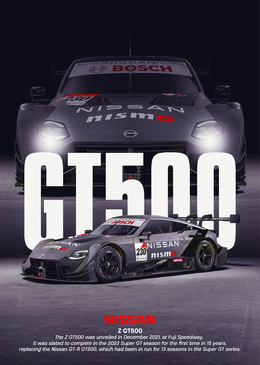 'Nissan Z GT500' Poster, picture, metal print, paint by Lee Rocks ...