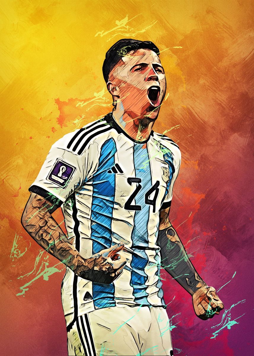 'Enzo Fernandez' Poster, picture, metal print, paint by Cao Thi Hieu ...