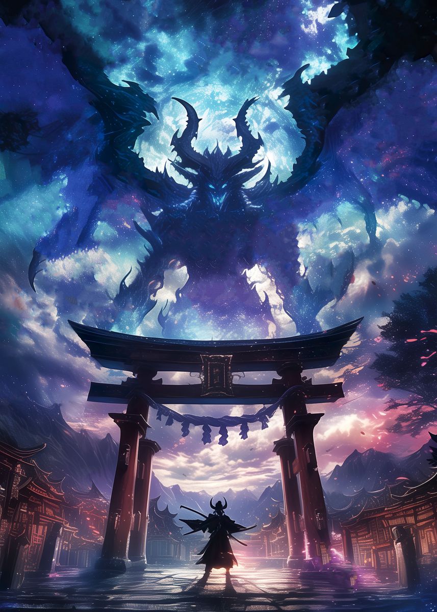 'Fantasy Demons Torii Gate' Poster, picture, metal print, paint by ...