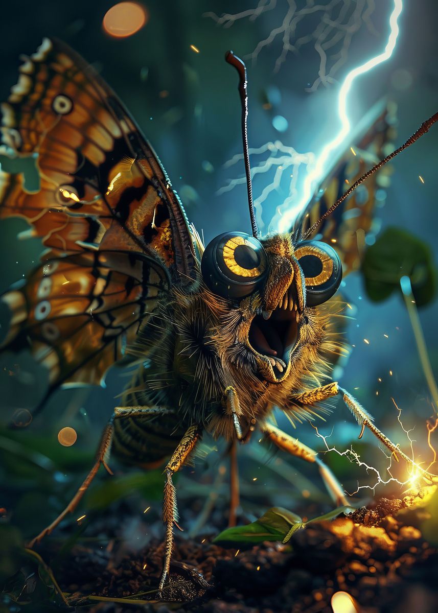 'Butterfly Lightning' Poster, picture, metal print, paint by Henning ...
