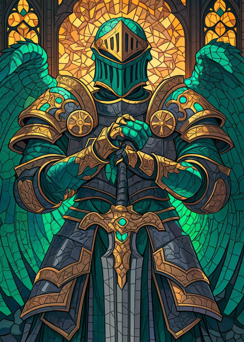 'Angel Protector' Poster, picture, metal print, paint by Vizio | Displate