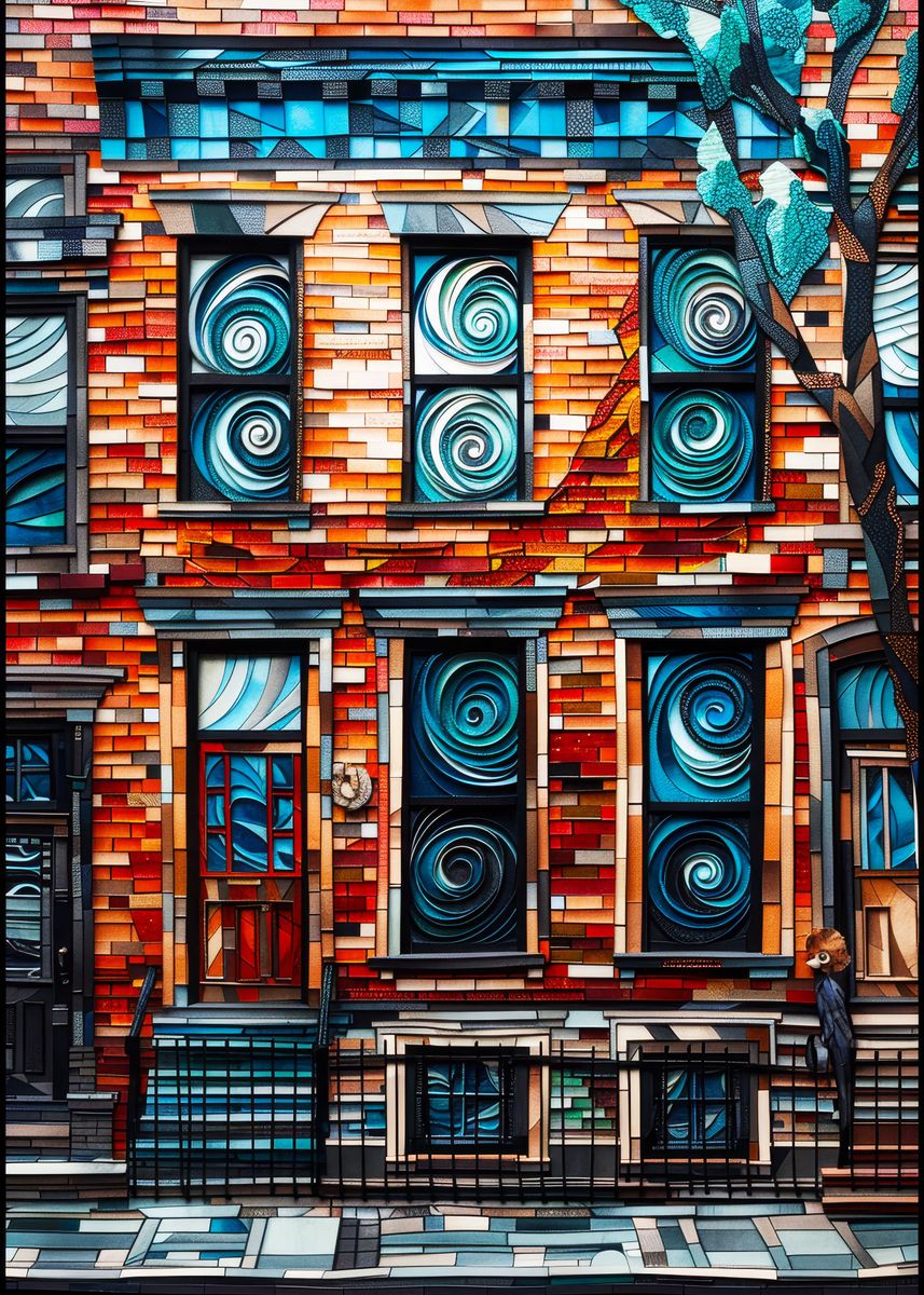 'Swirl Window Building' Poster, picture, metal print, paint by Zach ...