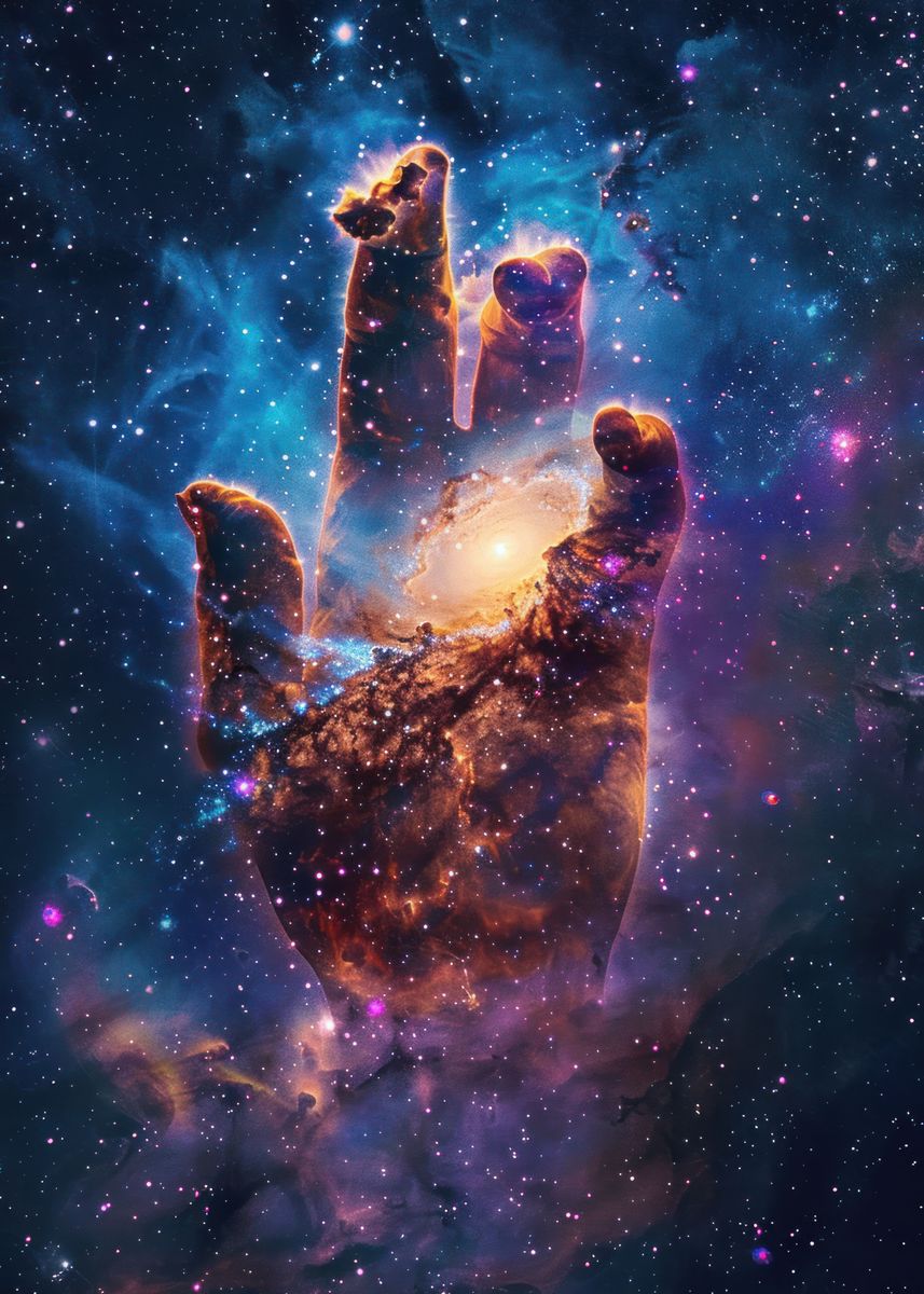 'Cosmic Hand of Creation' Poster, picture, metal print, paint by ...